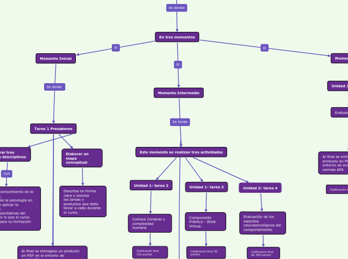 Desarrollo del curso Neuropsicología - Mind Map